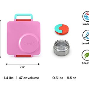 OmieBox Bento Box for Kids + OmieBox (2 pack) Leakproof Dips Containers To Go, Salad Dressing Container + OmiePod