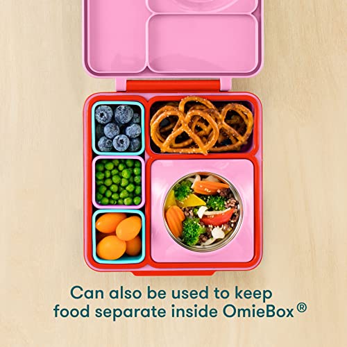 OmieBox Bento Box for Kids + OmieBox (2 pack) Leakproof Dips Containers To Go, Salad Dressing Container + OmiePod