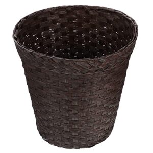 cabilock garbage can paper wastebasket rattan woven storage baskets round wicker trash can handwoven waste paper bin rattan rubbish bin for bedroom home office coffee waste basket