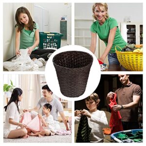 Cabilock Garbage can Paper Wastebasket Rattan Woven Storage Baskets Round Wicker Trash Can Handwoven Waste Paper Bin Rattan Rubbish Bin for Bedroom Home Office Coffee Waste Basket