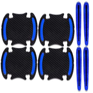 ruibapa 8pcs car door handle universal carbon fiber texture scratch prevention protective film (blue)