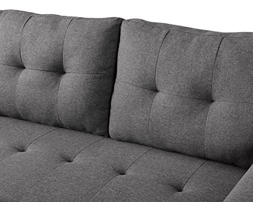 Oadeer Home Modern Reversible Sleeper Sofa with Storage Chaise Sofabed, Steel Gray