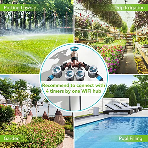 RAINPOINT Sprinkler Timer WiFi Water Timer, Smart Wireless Hose Faucet Timer for Garden, Automatic Irrigation System Controller, APP Remote Control via 2.4Ghz WiFi or Bluetooth