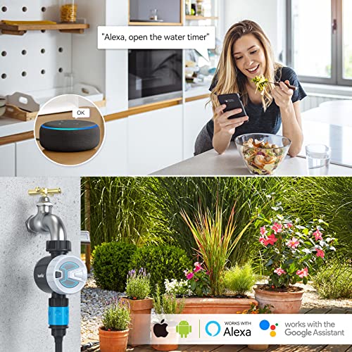 RAINPOINT Sprinkler Timer WiFi Water Timer, Smart Wireless Hose Faucet Timer for Garden, Automatic Irrigation System Controller, APP Remote Control via 2.4Ghz WiFi or Bluetooth