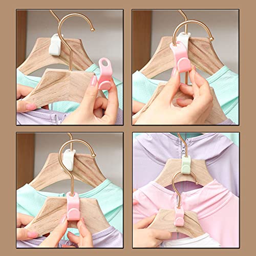 Timisea 100PCS Super Space Saving Clothes Hanger Connector Hooks | 100PCS Plastic Cascading Hangers | Multi-Layer Closet Organizer Hanging Clips | Outfit Hangers for Cabinets Coat Bag Belts,Multicolor