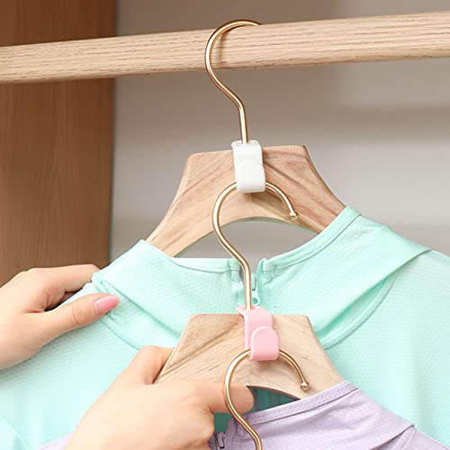 Timisea 100PCS Super Space Saving Clothes Hanger Connector Hooks | 100PCS Plastic Cascading Hangers | Multi-Layer Closet Organizer Hanging Clips | Outfit Hangers for Cabinets Coat Bag Belts,Multicolor