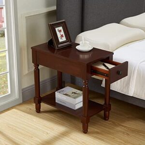 Ball & Cast Wood End Tables, 13" W, Dark Brown-Open