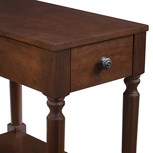 Ball & Cast Wood End Tables, 13" W, Dark Brown-Open