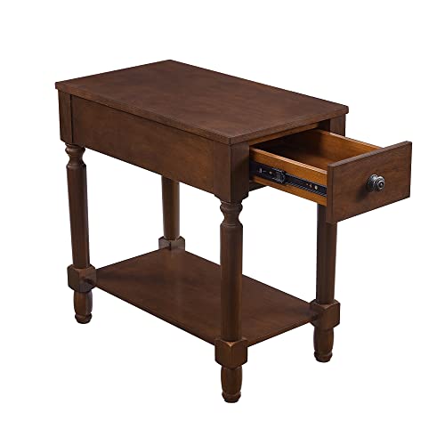 Ball & Cast Wood End Tables, 13" W, Dark Brown-Open