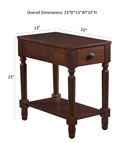 Ball & Cast Wood End Tables, 13" W, Dark Brown-Open