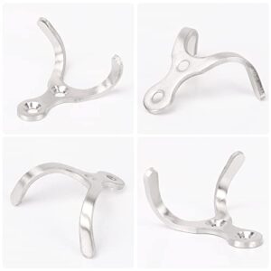 NearMoon Double Prong Coat Hooks Wall Mounted, Heavy Duty Stainless Steel Retro Double Robe Hanger Rustproof Wall Hooks for Towel Hat Key Bag on Bathroom, Kitchen, Bedroom, 5 Pack, Brushed Nickel