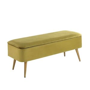 ball & cast upholstered bench, 42" w, avocado green