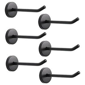 nearmoon coat hooks-bath towel hangers, wall hooks for hanging hat hurse robe, 304 stainless steel heavy duty garage hooks for bathroom livingroom hotel kitchen garage, 6 pack (4 inch, matte black)