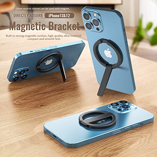 Magnetic Phone Ring Holder Stand for iPhone 13/12 Mini / Pro / Pro Max Magsafe Accessories, Magnetic Collapsible Phone Desk Holder, Removable Mag Safe Phone Desk Holder