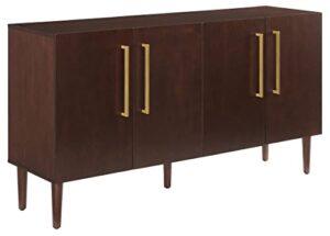 crosley furniture everett mid-century modern sideboard, mahogany