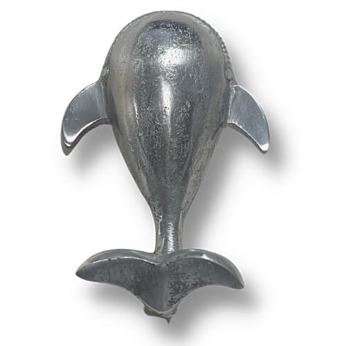 Needzo Silver Toned Metal Nautical Whale Tail Towel Hook Holder, Wall Mounted Hooks for Hanging Towels, Coats, and More, Coastal Bathroom Decor for Beach Houses, 5 Inches