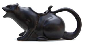 puking kitty gravy boat (black creamer 3oz)