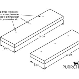 PURRCHED Cat Perch, Carpeted Cat Window Perch, Cat Bed, Cat Seat, Made in The USA, Sturdy, Safe and Easy to Install.