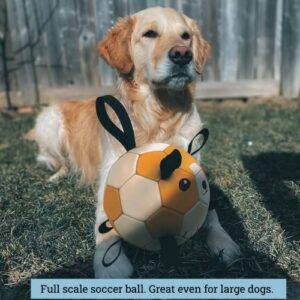 Akongy Large Soccer Ball for Dogs with Tabs - 8 inch Herding Ball for Dogs - Big Ball for Dogs Durable Dog Soccer Ball Indestructible Outdoor Dog Toys- Outside Dog Toys (Large)