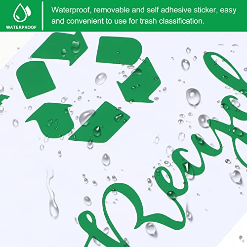 Garbage Waste Decal Recycle Trash Bin Sticker Green: Recycle Sign Decal Classification Labels Trash Recycling Label Sticker Removable Waste Bin Sticker Recycle Compost Stickers