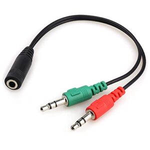 nanyi 3.5mm combo audio adapter, y splitter headphone splitter headphone microphone adapter for audio stereo headphone