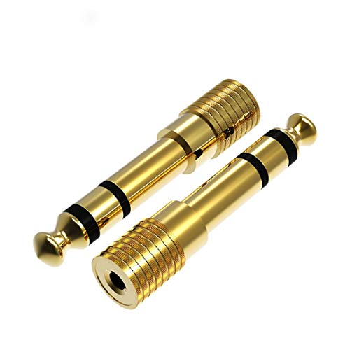 Tadayimes 5PCS/Set Gold-Plated Durable 6.35mm 1/4 Inch Port Plug to 3.5mm Male Stereo Headphone Port Socket Adapter