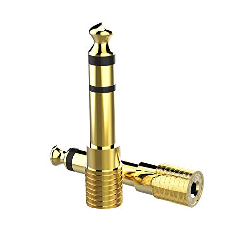 Tadayimes 5PCS/Set Gold-Plated Durable 6.35mm 1/4 Inch Port Plug to 3.5mm Male Stereo Headphone Port Socket Adapter