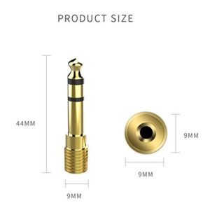 Tadayimes 5PCS/Set Gold-Plated Durable 6.35mm 1/4 Inch Port Plug to 3.5mm Male Stereo Headphone Port Socket Adapter