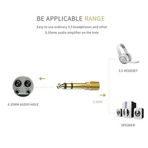 Tadayimes 5PCS/Set Gold-Plated Durable 6.35mm 1/4 Inch Port Plug to 3.5mm Male Stereo Headphone Port Socket Adapter