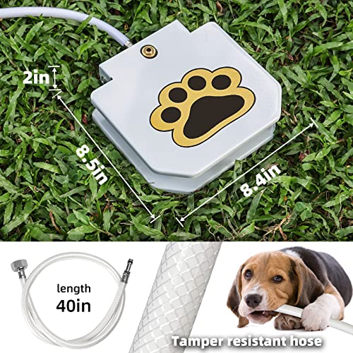 Outdoor Dog Water Fountain Step On, Dog Sprinkler Paw Activated Drinking, Dog Water Fountain with Hose, Easy to Use Pet Drinking Dispenser, Outdoor Fresh Cool Water for Dogs