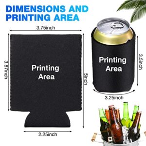 60 Packs Blank Can Cooler Sleeves Soda Can Covers Neoprene Can Sleeve Drink Insulator Sleeve Collapsible Can Coolers for Parties, Events or Weddings (Black)