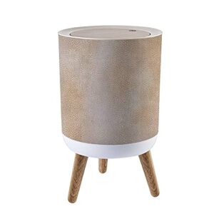 small trash can with lid abstract dusty pink shagreen stingray skin texture round recycle bin press top dog proof wastebasket for kitchen bathroom bedroom office 7l/1.8 gallon