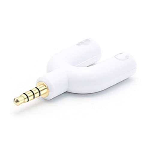 NANYI 2PCS White Headphone Splitter Headphone Microphone Adapter for Audio Stereo Headphone and MIC for Phone, Computer, MP3.