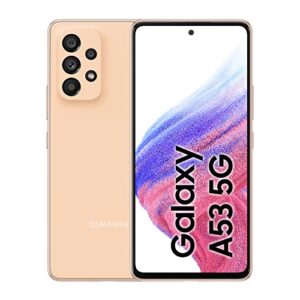 samsung galaxy a53 5g dual a536e 256gb 8gb ram factory unlocked (gsm only | no cdma - not compatible with verizon/sprint) - peach