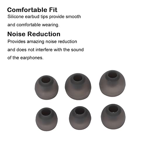 ASHATA 36Pcs Soft Silicone Earbuds Tips for in Ear Headphones, Noise Cancelling Eartips Eargels Earpads Earbud for Inner Hole from 4.5mm to 6.0mm in Ear Headphone Earphone