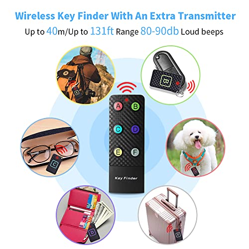 Key Finder, Chlovoe Item Finder with 85 dB Loud Beeps, Wireless Item Tracker, Key, Purse, Phone, Glasses, Luggage, Pet Tracker(2 RF Transmitters, 6 Receivers).