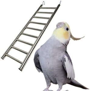 Dorakitten Parrot Ladder Stainless Steel - Metal Bird Climbing Exercise Toy Nonskid Rustproof Portable Bird Cage Ladder Cockatiel Stand Ladder