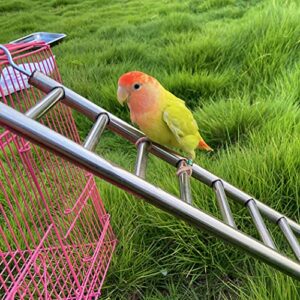 Dorakitten Parrot Ladder Stainless Steel - Metal Bird Climbing Exercise Toy Nonskid Rustproof Portable Bird Cage Ladder Cockatiel Stand Ladder