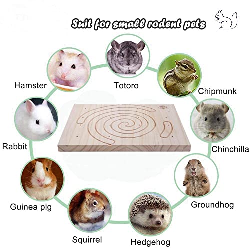 HAICHEN TEC Rabbit Scratch Board - Wooden Foot Pad Mat Bunny Chew Toy Grinding Claws Teeth Natural Wood for Small Animal Rabbit Hamster Chinchilla Guinea Pig Ferret Gerbil Bunny Squirrel Rat (Wood)