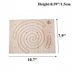 HAICHEN TEC Rabbit Scratch Board - Wooden Foot Pad Mat Bunny Chew Toy Grinding Claws Teeth Natural Wood for Small Animal Rabbit Hamster Chinchilla Guinea Pig Ferret Gerbil Bunny Squirrel Rat (Wood)