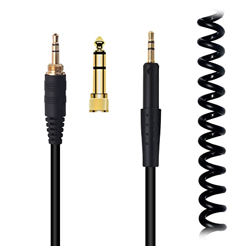 Sqrmekoko HD598 Extension Spring Relief Coiled Audio Cable Replacement for Sennheiser HD598Cs HD599 HD569 HD579 HD558 HD518 Headphones(5~10FT)