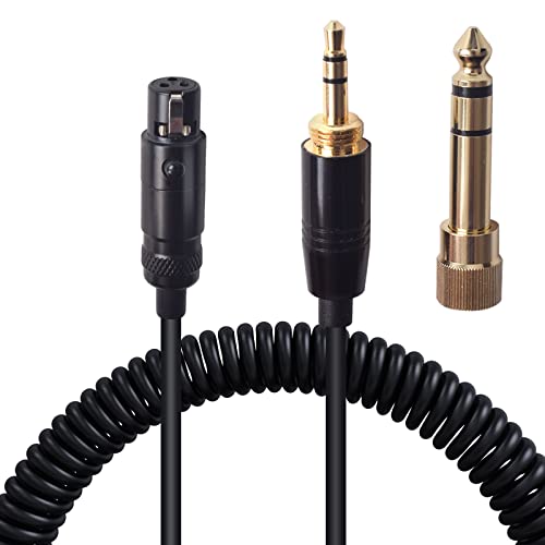 Sqrmekoko Upgrade Cord Replacement for AKG Q701 K712 K240 K240S K702 K141 K171 K181 K271 MK II K241 K175 K275 Pioneer HDJ-2000 Headphones Extension Spring Relief Coiled Audio Cable(5~15ft)