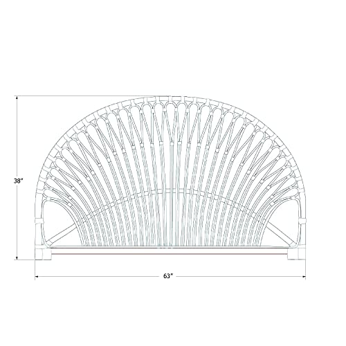 South Shore Balka Rattan Wall-Mounted Headboard, Queen