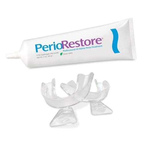 Perio Restore® Gel 3 Ounce Tube; 1.7% Hydrogen Peroxide Oral Cleansing Treatment; Oral Cleansing Gel. Includes Two (2) Trays for Ease of Application. Mint Flavor, at-Home Treatment