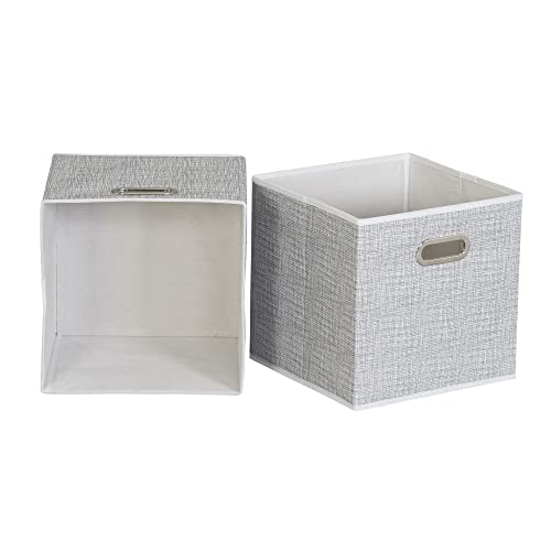 Household Essentials White Mix Set of 6 Open Fabric Cube Storage Bins, 11 x 11