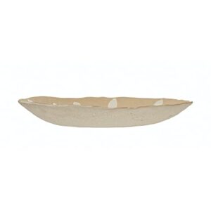 bloomingville decorative stoneware organic design platter, 15" l x 2" w x 13" h, beige