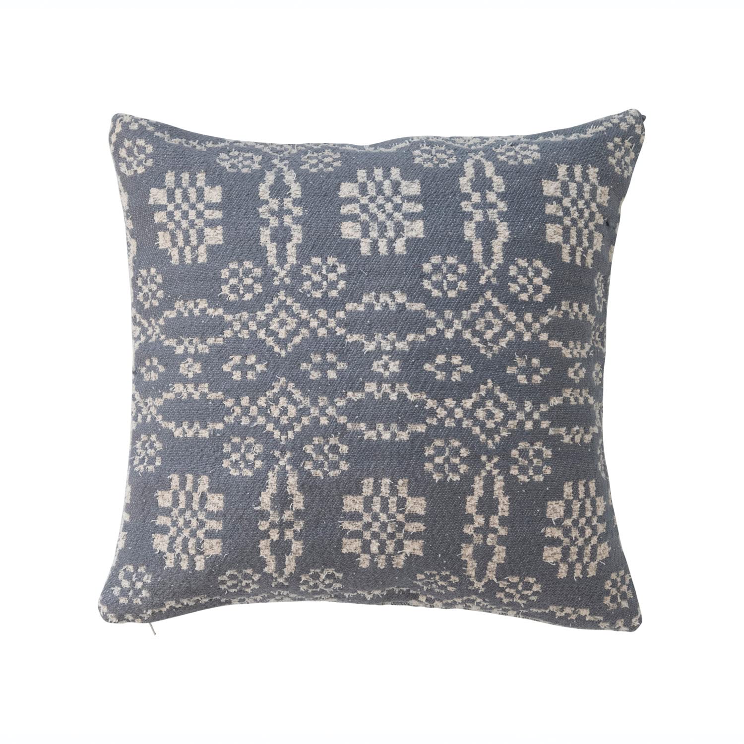 Creative Co-Op Woven Cotton Jacquard Pillow, 20" L x 20" W x 0" H, Greige