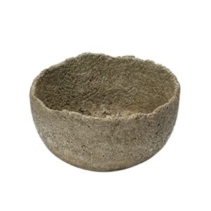 creative co-op decorative textured sandstone bowl, 9" l x 9" w x 5" h, brown