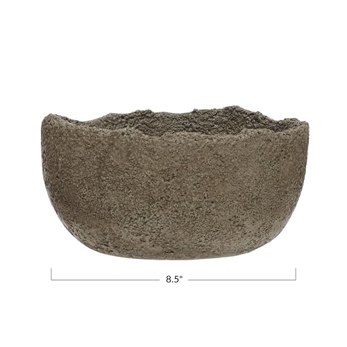 Creative Co-Op Decorative Textured Sandstone Bowl, 9" L x 9" W x 5" H, Brown