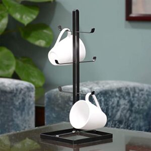 通用 Jiagu Metal Mug Rack Mug Drain Rack Cup Holder Rack Mug Tree Mug Storage Rack Coffee Mug Rack Mug Holder Stand Wine Glass Stand for Kitchen for Table (Black)